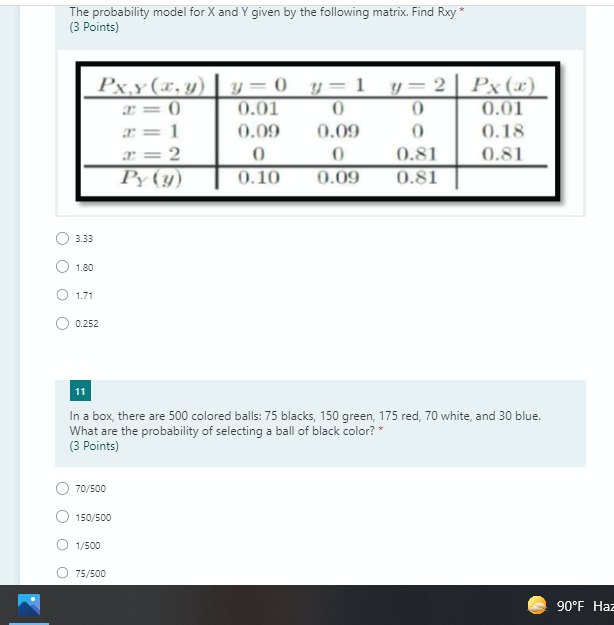 Solved The probability model for X and Y given by the | Chegg.com
