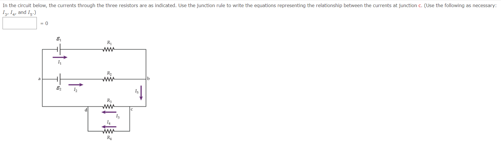 Solved In the circuit below, the currents through the three | Chegg.com