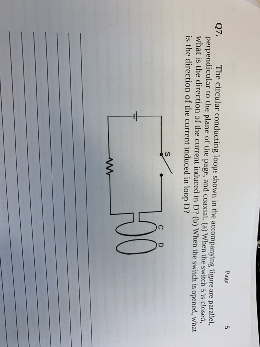 Solved Page 5 Q7. The circular conducting loops shown in the | Chegg.com