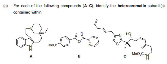 Solved (a) For each of the following compounds (A-C), | Chegg.com