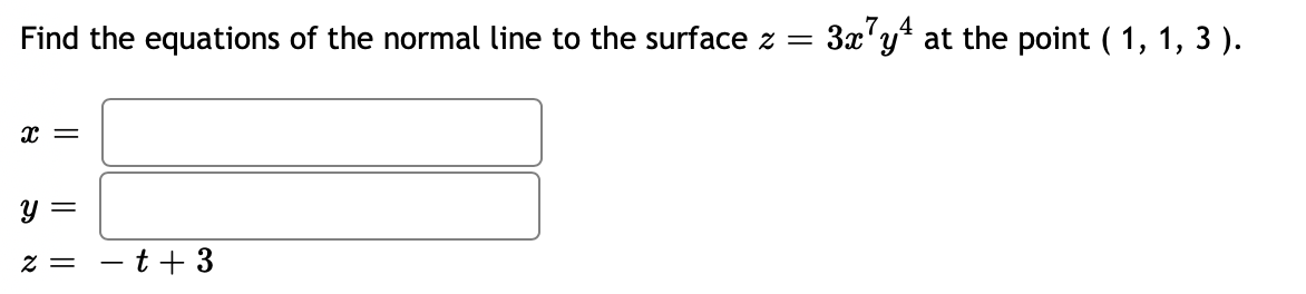 Solved Find the equations of the normal line to the surface | Chegg.com