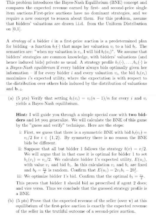 This problem introduces the Bayes-Nash Equilibrium | Chegg.com