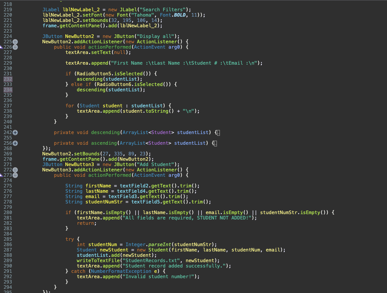 Solved The code below is what I have so far the search | Chegg.com