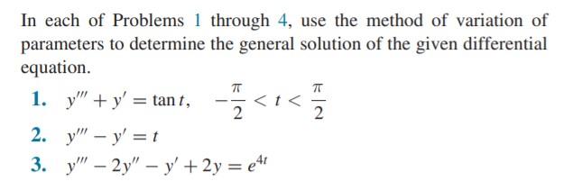 Solved In each of Problems 1 through 4, use the method of | Chegg.com