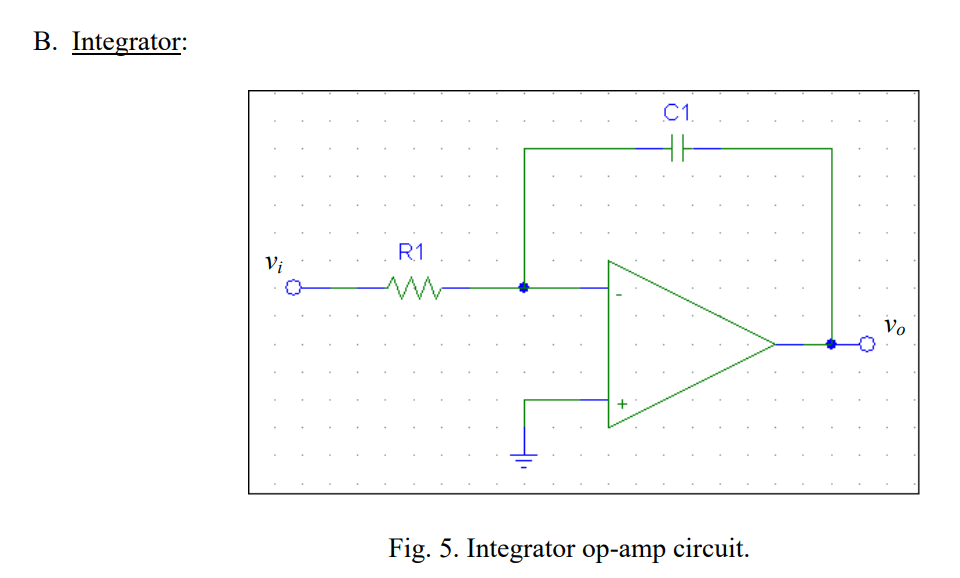 Solved Using Fig. 5, design an integrator with time constant | Chegg.com
