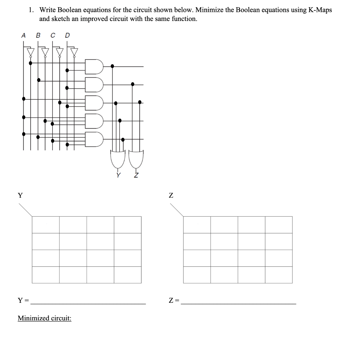 Solved 1 Write Boolean Equations For The Circuit Shown