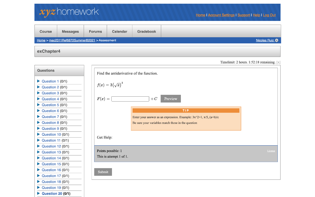 Solved xyzhomework Home | Account Settings | Support I Help | Chegg.com