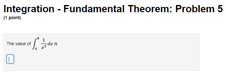 Solved Integration - Fundamental Theorem: Problem 5 (1 | Chegg.com
