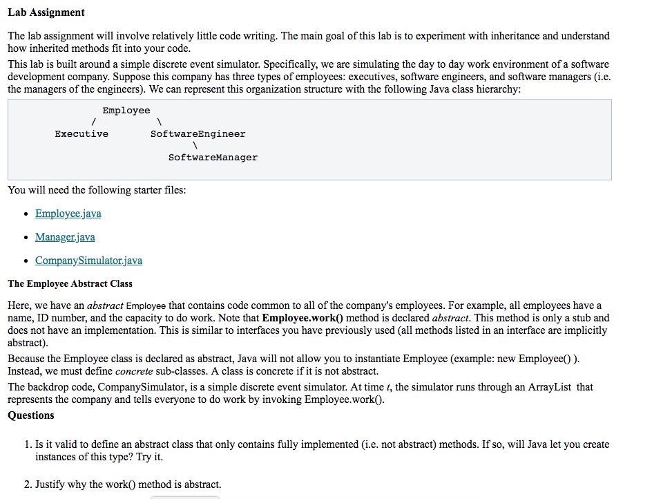 Solved public abstract class Employee { protected | Chegg.com