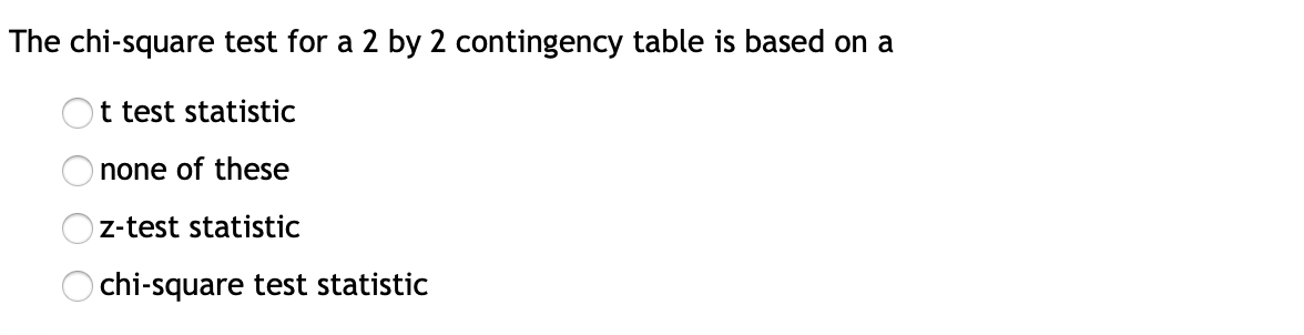 Solved The chi-square test for a 2 by 2 contingency table is | Chegg.com