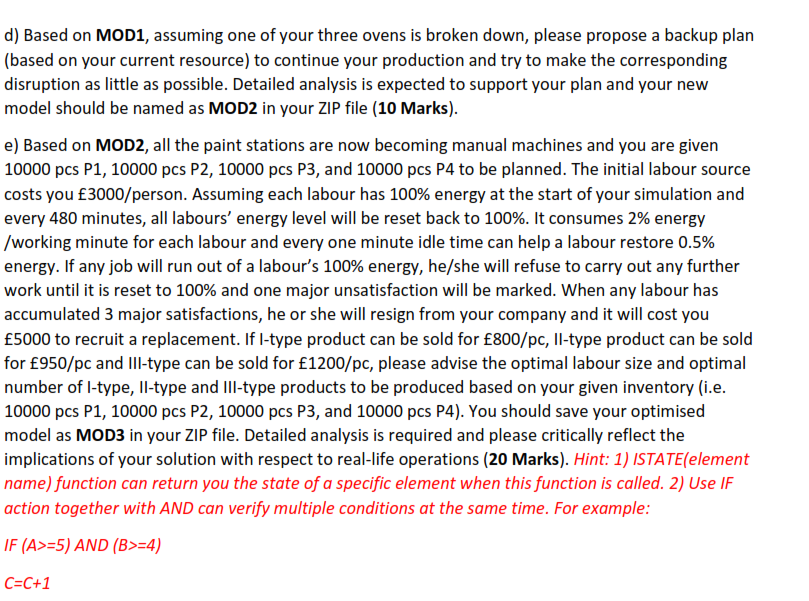Solved 2. Practical questions: operations modelling (60 | Chegg.com
