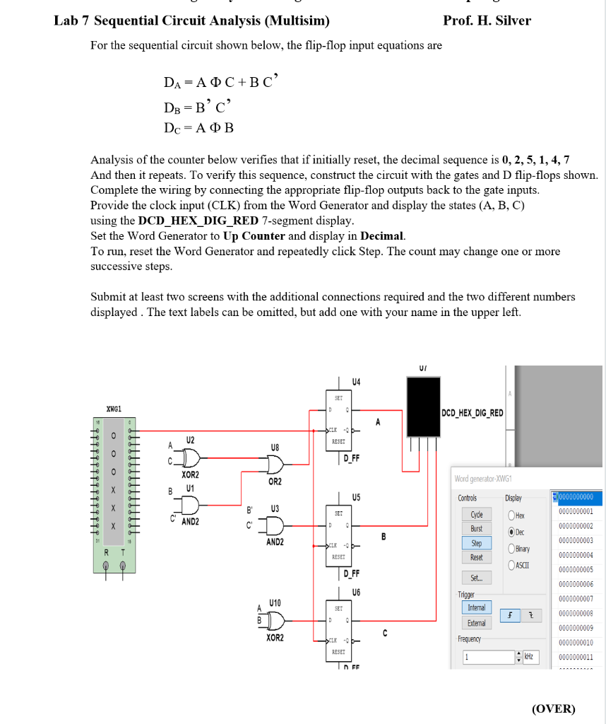 Solved For the sequential circuit shown below, the flip-flop | Chegg.com