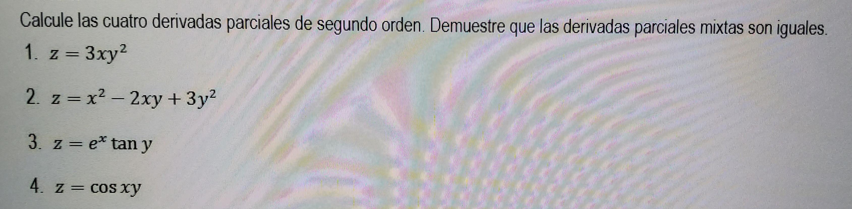Solved Calculate the four second-order partial derivatives. | Chegg.com