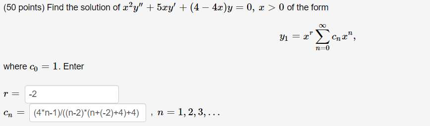 Solved (50 points) Find the solution of | Chegg.com