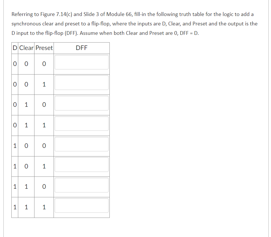 Solved Referring to the D flip-flops with Clear and Preset | Chegg.com