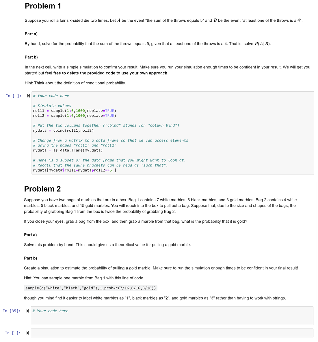 Solved Problem 1Suppose you roll a fair six-sided die two | Chegg.com