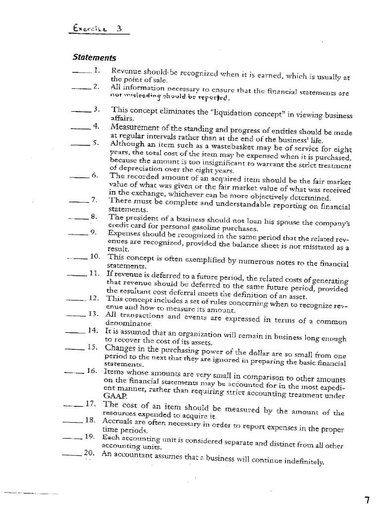 Solved identify the accounting assumption, principle, or | Chegg.com