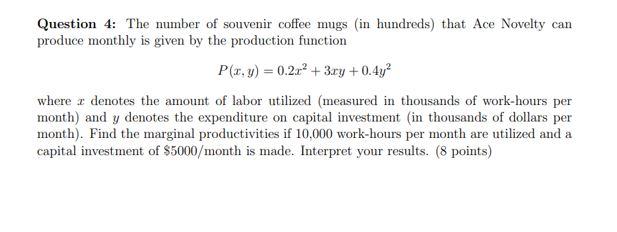 Solved Question 4: The number of souvenir coffee mugs (in | Chegg.com