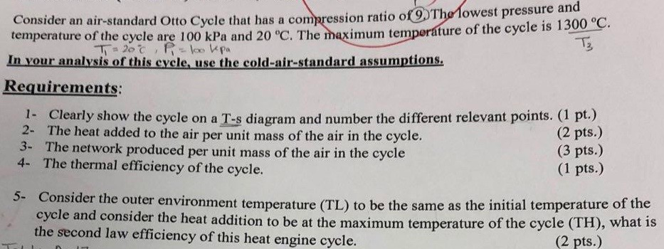 Solved Consider an air-standard Otto Cycle that has a | Chegg.com