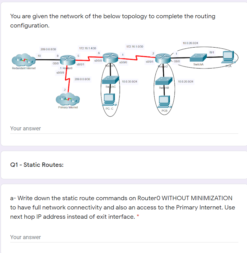 Solved You are given the network of the below topology to | Chegg.com
