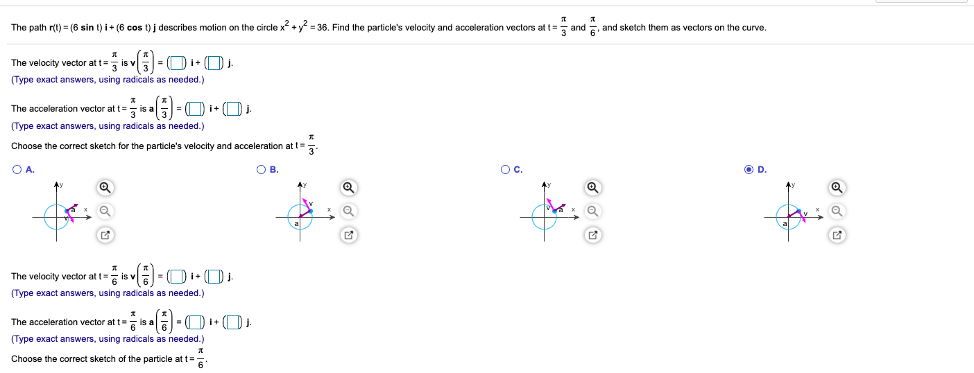 Solved π T The Path R T 6 Sin T I 6 Cos T J Describes