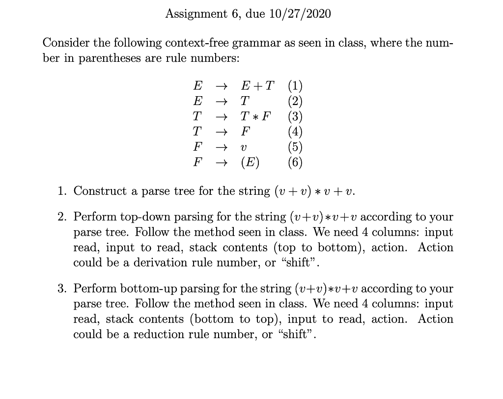 Solved Assignment 6 Due 10272020 Consider The Following