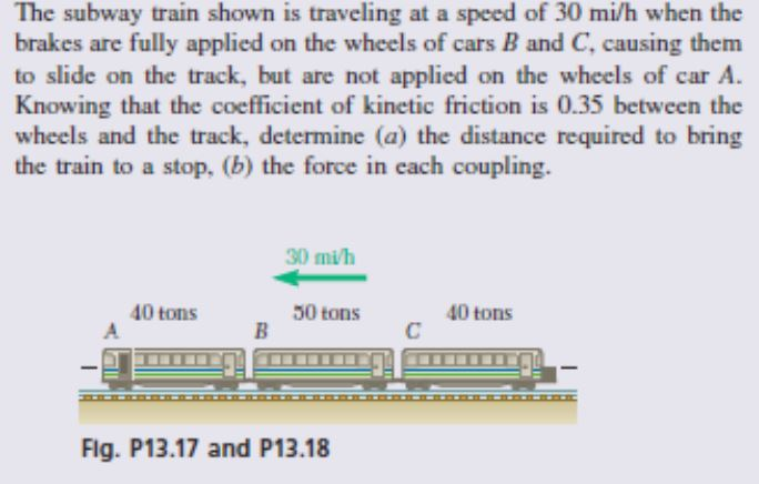Solved The subway train shown is traveling at a speed of 30 | Chegg.com