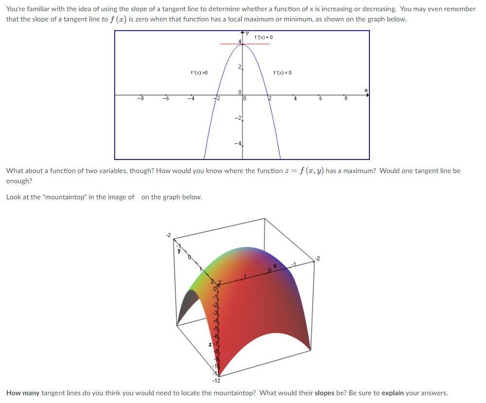 Solved You're familiar with the idea of using the slope of a | Chegg.com