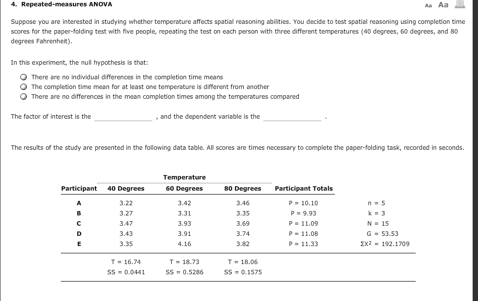 The three treatments in the experiment define three | Chegg.com