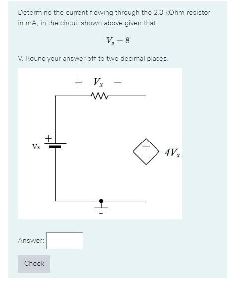 Solved Determine the current flowing through the 2.3kOhm | Chegg.com