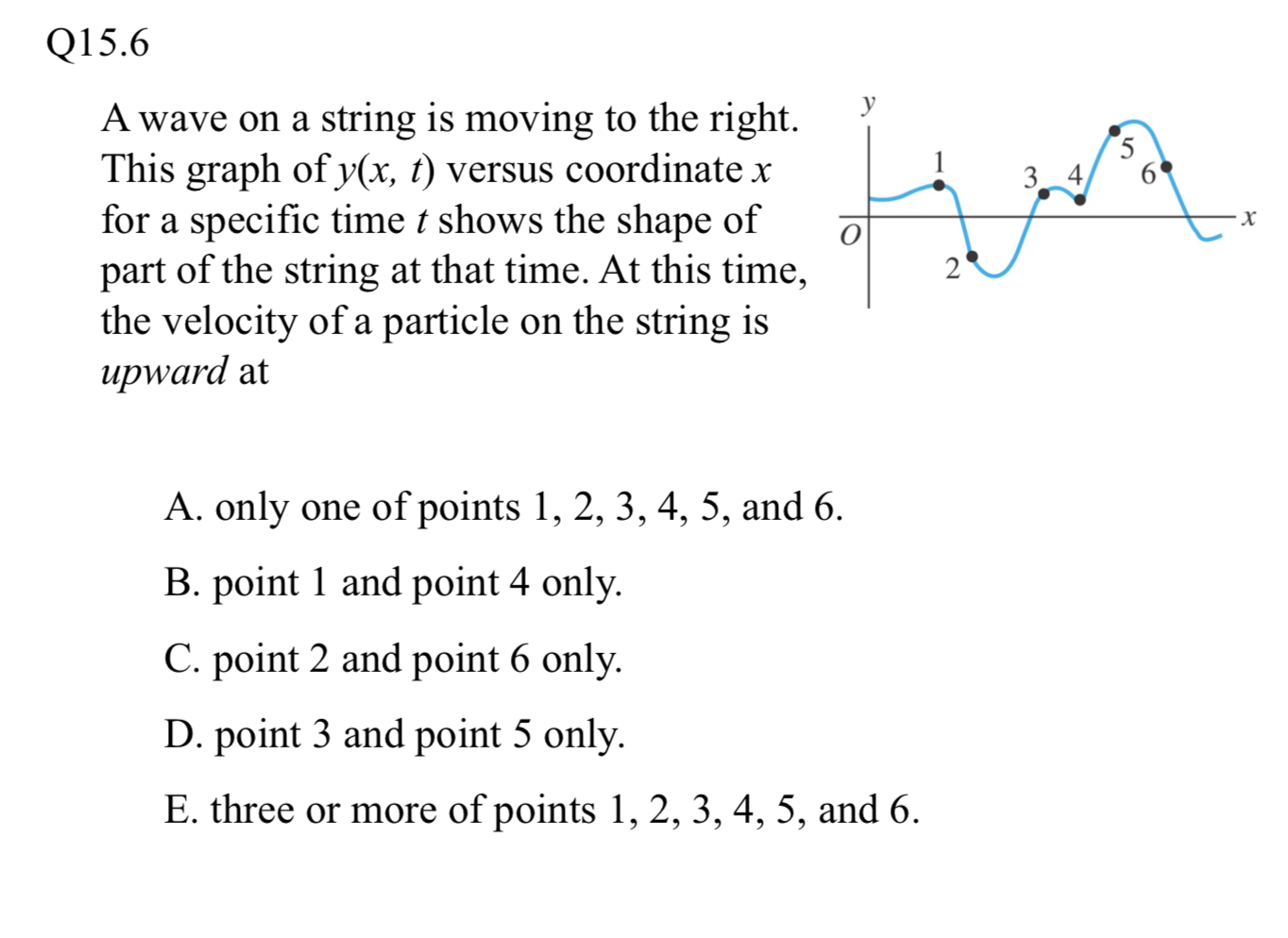 Solved Q15.6 5 3 4 х A wave on a string is moving to the | Chegg.com