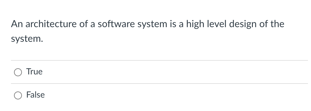 Solved An architecture of a software system is a high level | Chegg.com