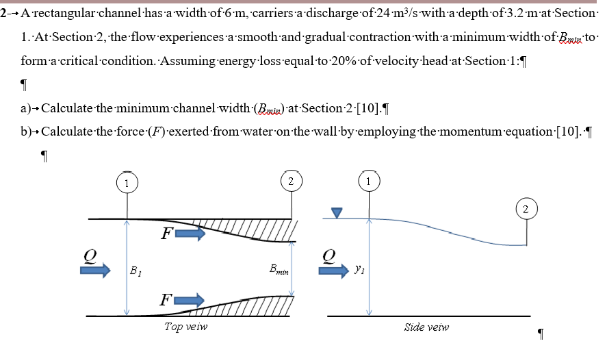 Solved 2-- A rectangular channel has a width-of-6m, | Chegg.com