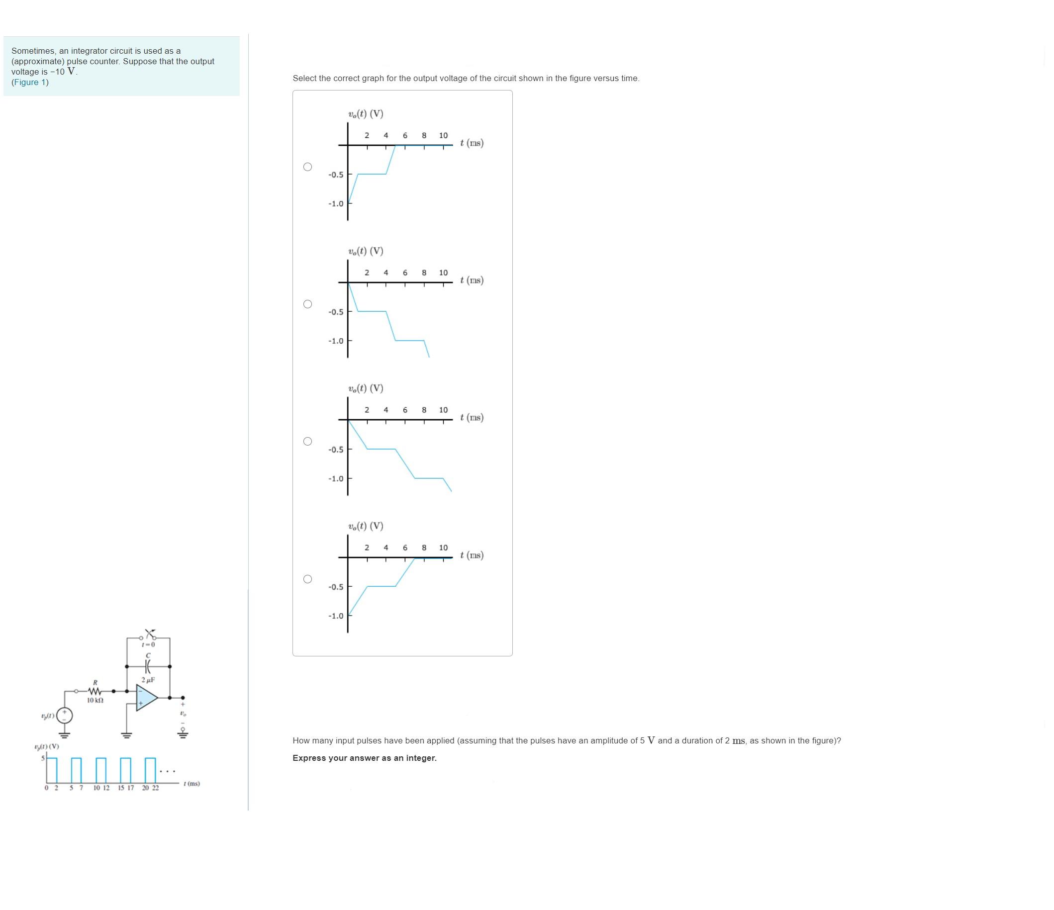 Solved Sometimes, an integrator circuit is used as a | Chegg.com
