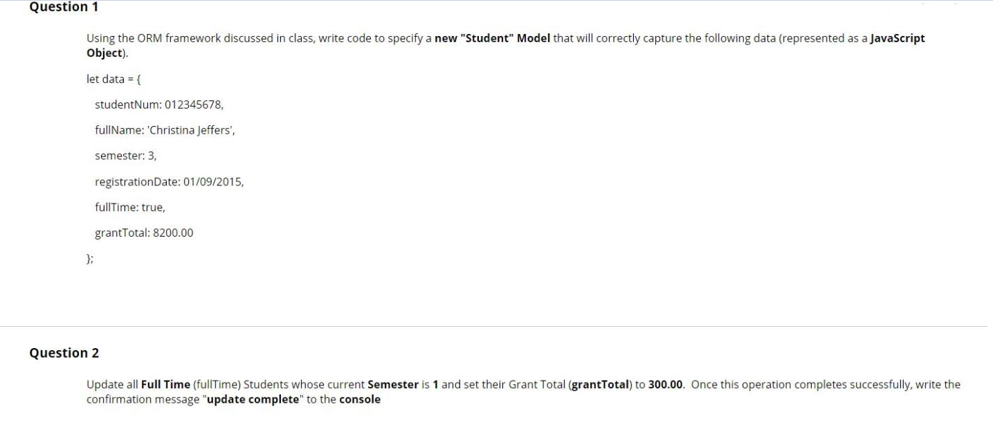 Question 1 Using the ORM framework discussed in | Chegg.com