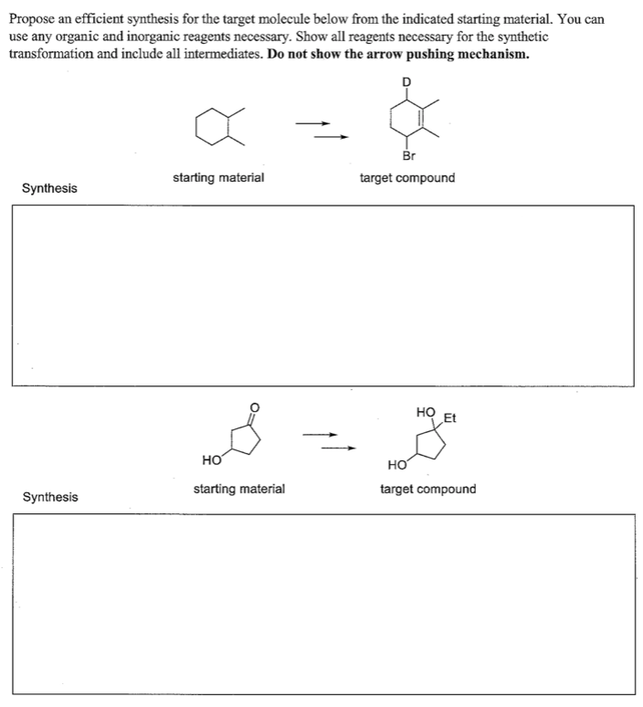 Solved Propose an efficient synthesis for the target | Chegg.com