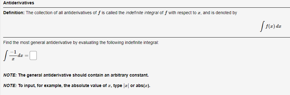 Solved Definition: The collection of all antiderivatives of | Chegg.com