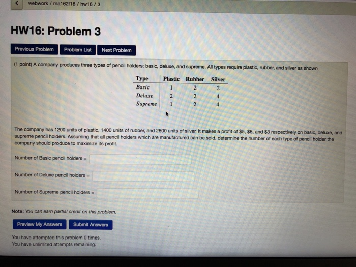 Solved webwork /ma162f18/hw16/3 HW16: Problem 3 Previous | Chegg.com