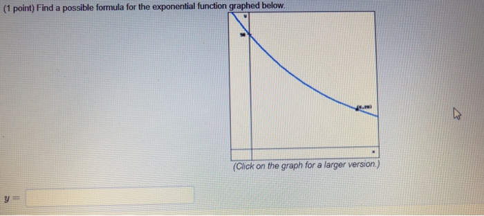 Solved (1 point) Find a possible formula for the exponential | Chegg.com