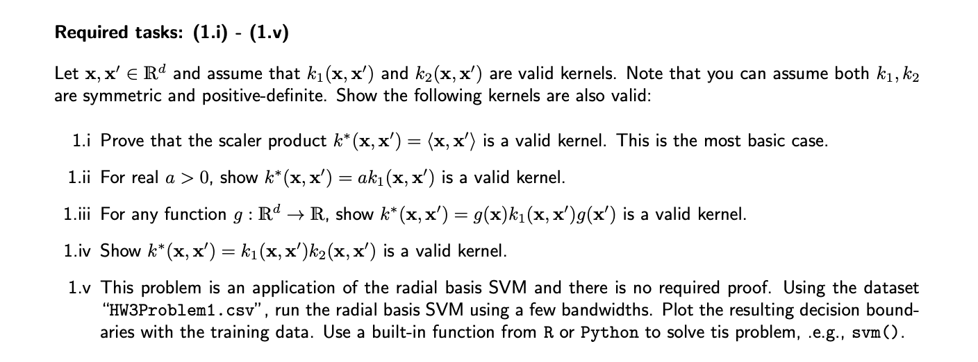 Solved Problem 1 (Kernels (25 points]) Please see the | Chegg.com
