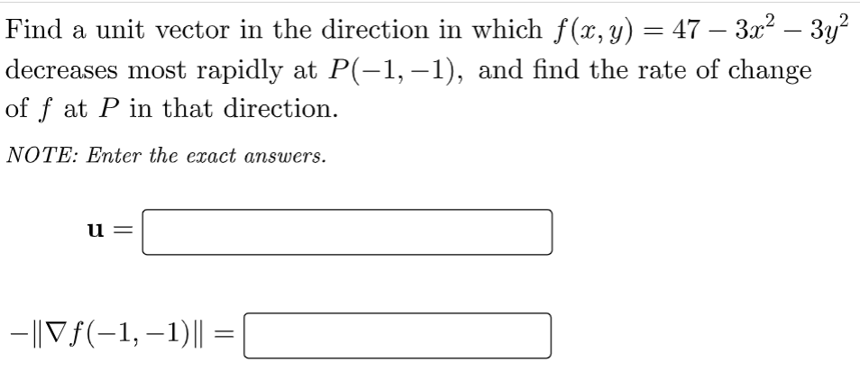 Solved Find A Unit Vector In The Direction In Which