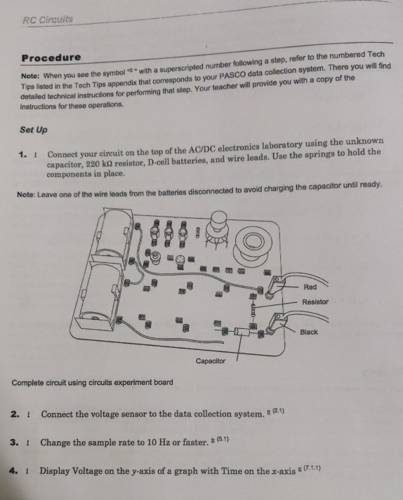Solved RC Circuits Procedure Note: When Tips listed detailed | Chegg.com