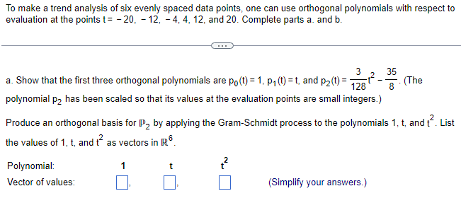 Solved To make a trend analysis of six evenly spaced data | Chegg.com