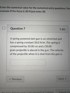 Solved Enter the numerical value for the numerical entry | Chegg.com