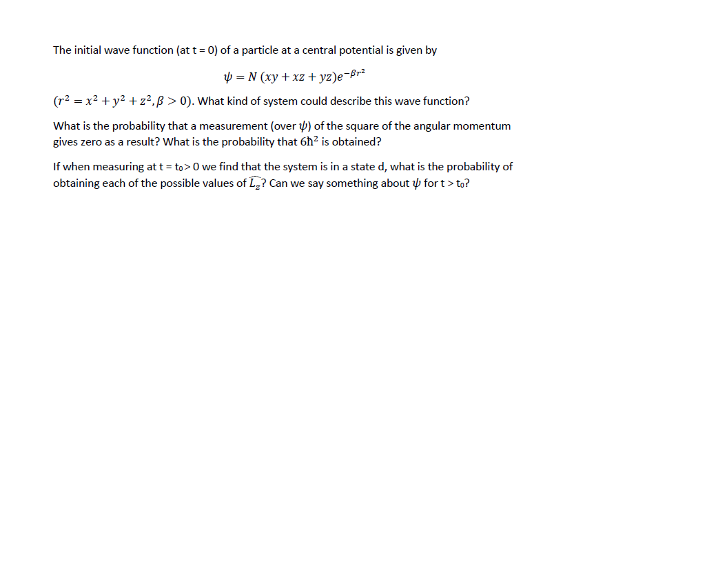 Solved The initial wave function (at t = 0) of a particle at | Chegg.com