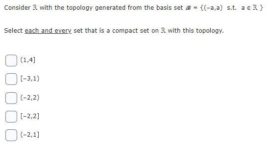 Solved Consider R with the topology generated from the basis | Chegg.com