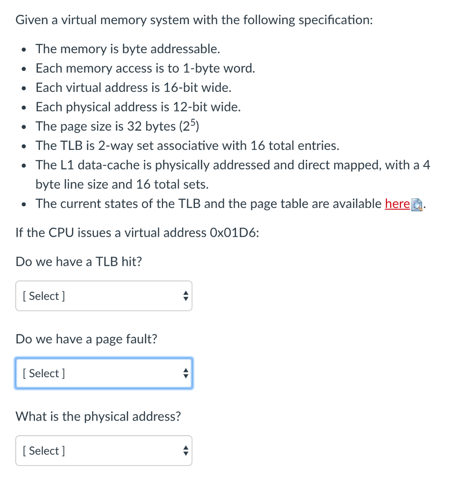 Solved 2-way Set Associative TLB Way 0 Way 1 Set Index Tag | Chegg.com