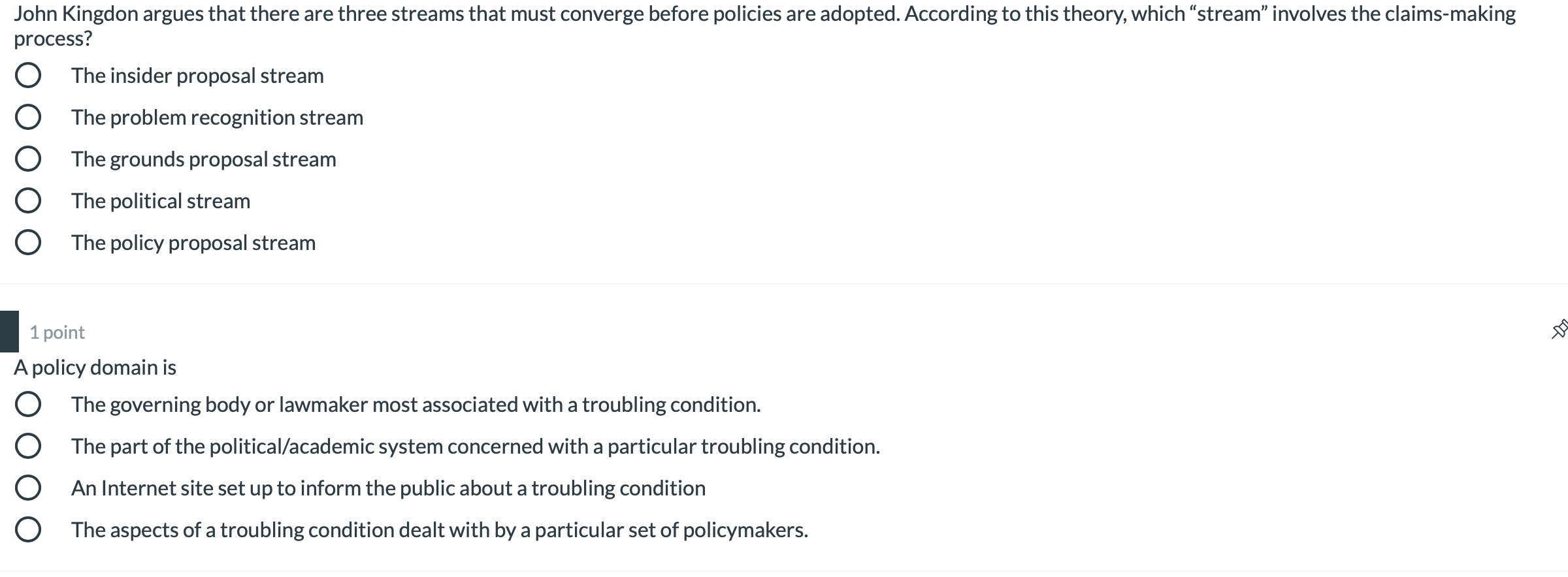 Solved John Kingdon argues that there are three streams that | Chegg.com