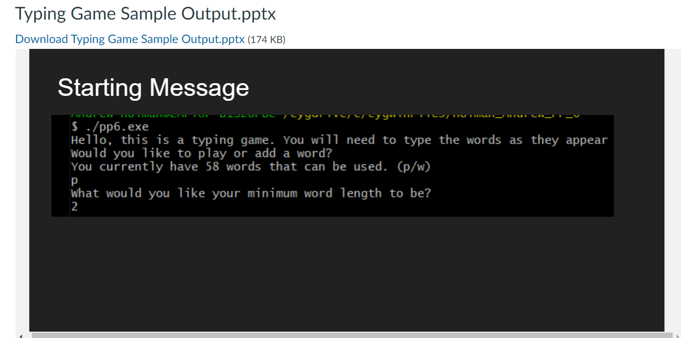 Solved Scenario: You are to create a typing game that can be | Chegg.com