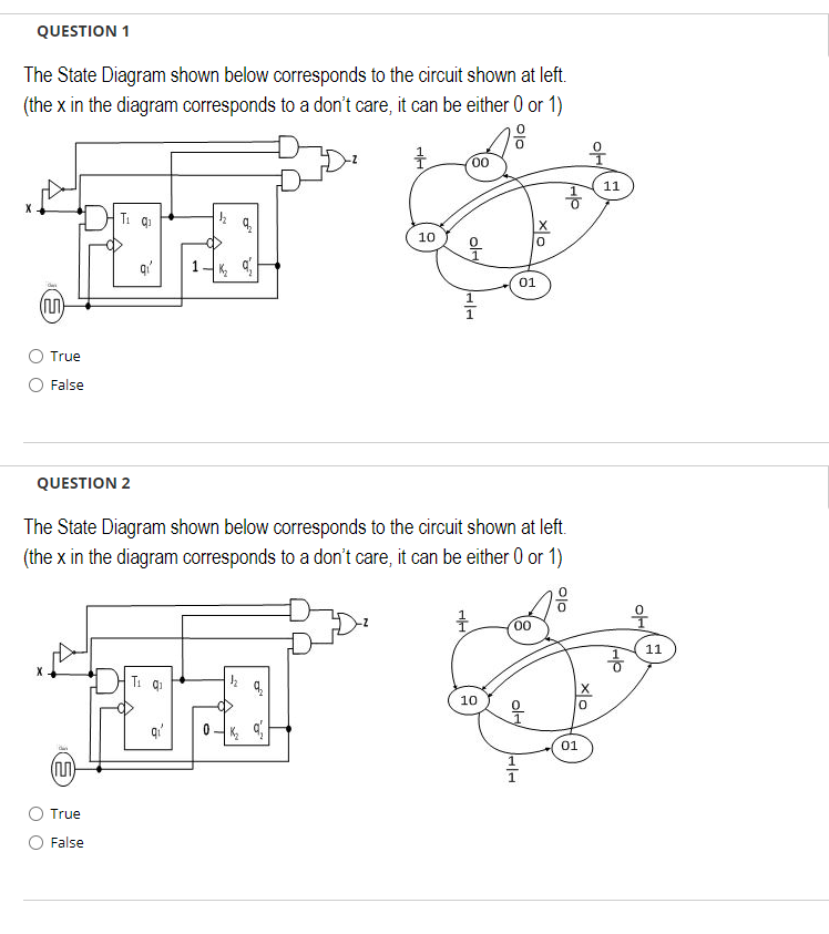 Solved QUESTION 1 The State Diagram shown below corresponds | Chegg.com